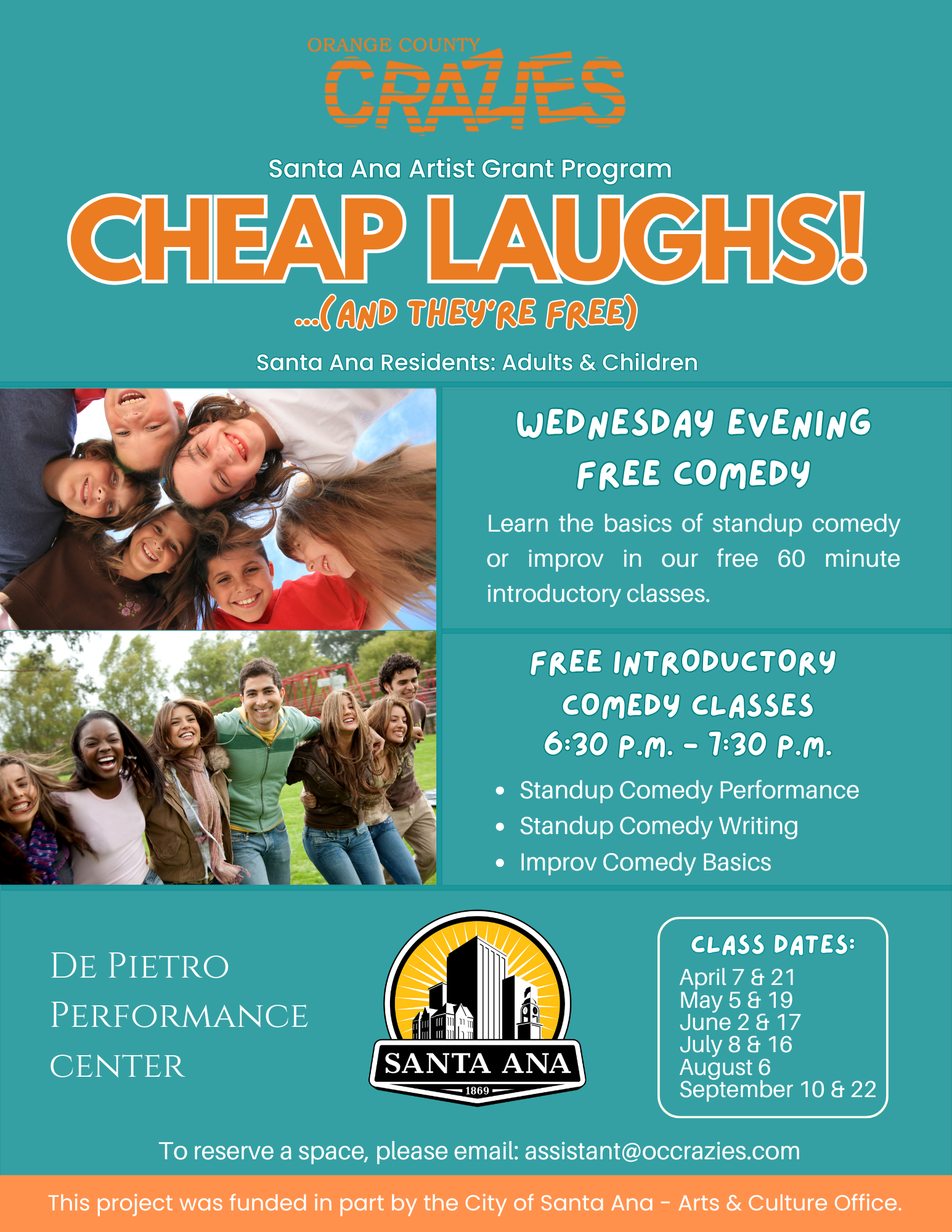 Cheap Laughs – Free Classes | OC Crazies Improv Classes